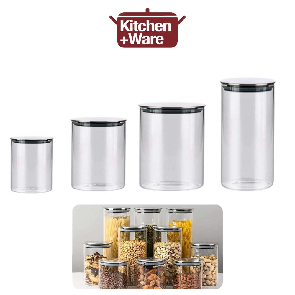 Sealed Glass Storage / Glass Storage Jars With Lid / Steel Cover Glass ...