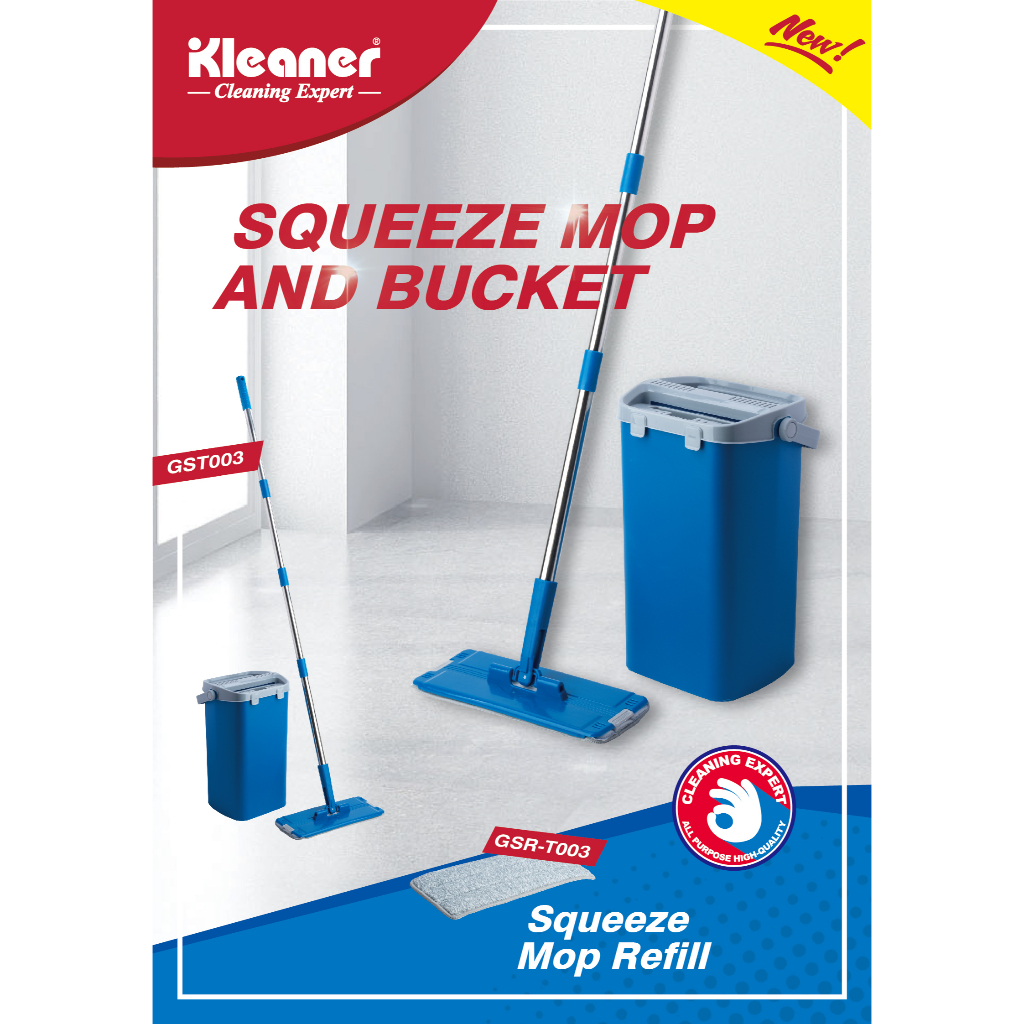 *SG* Kleaner Squeeze Mop And Bucket Free 2pcs MicroFiber Refills ...
