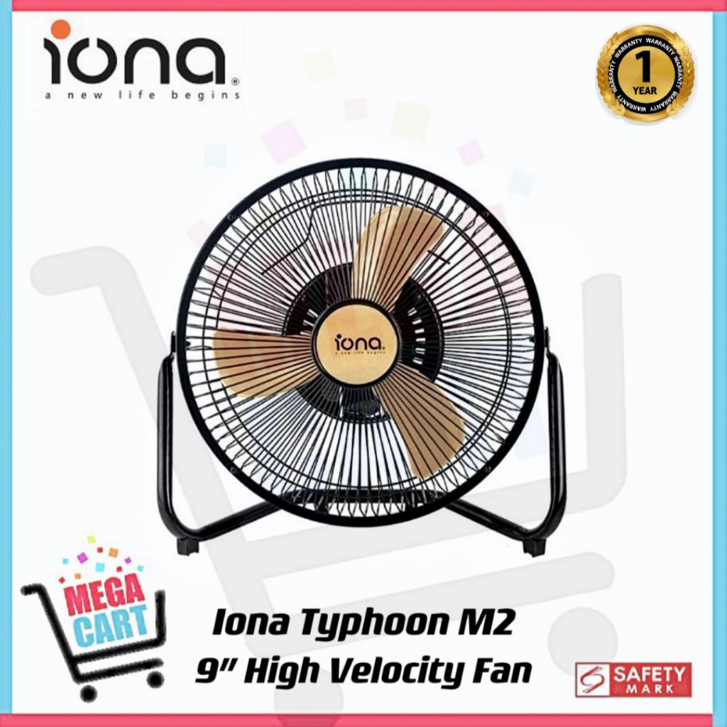 Iona 9" High Velocity Desk/Floor Fan Typhoon M2 | GLTM02 (1 Year ...