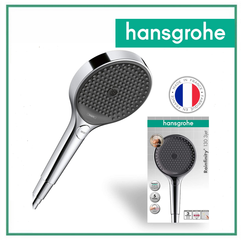 hansgrohe Rainfinity Hand Rain Shower Head 130 3jet 26864000 (Chrome ...
