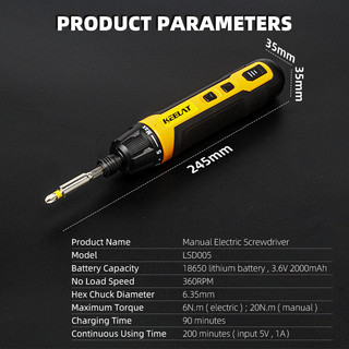 KEELAT Cordless Mini Screwdriver Set 36pcs Drill Bits Hex Electric ...