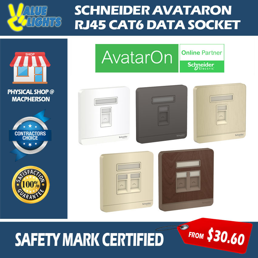 [Official Schneider Partner] Schneider AvatarOn RJ45 Data Socket Cat6 ...