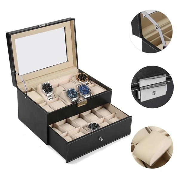 STARZ - 2 to 24 Slots PU Basic Watch Storage Display Box , Watches ...