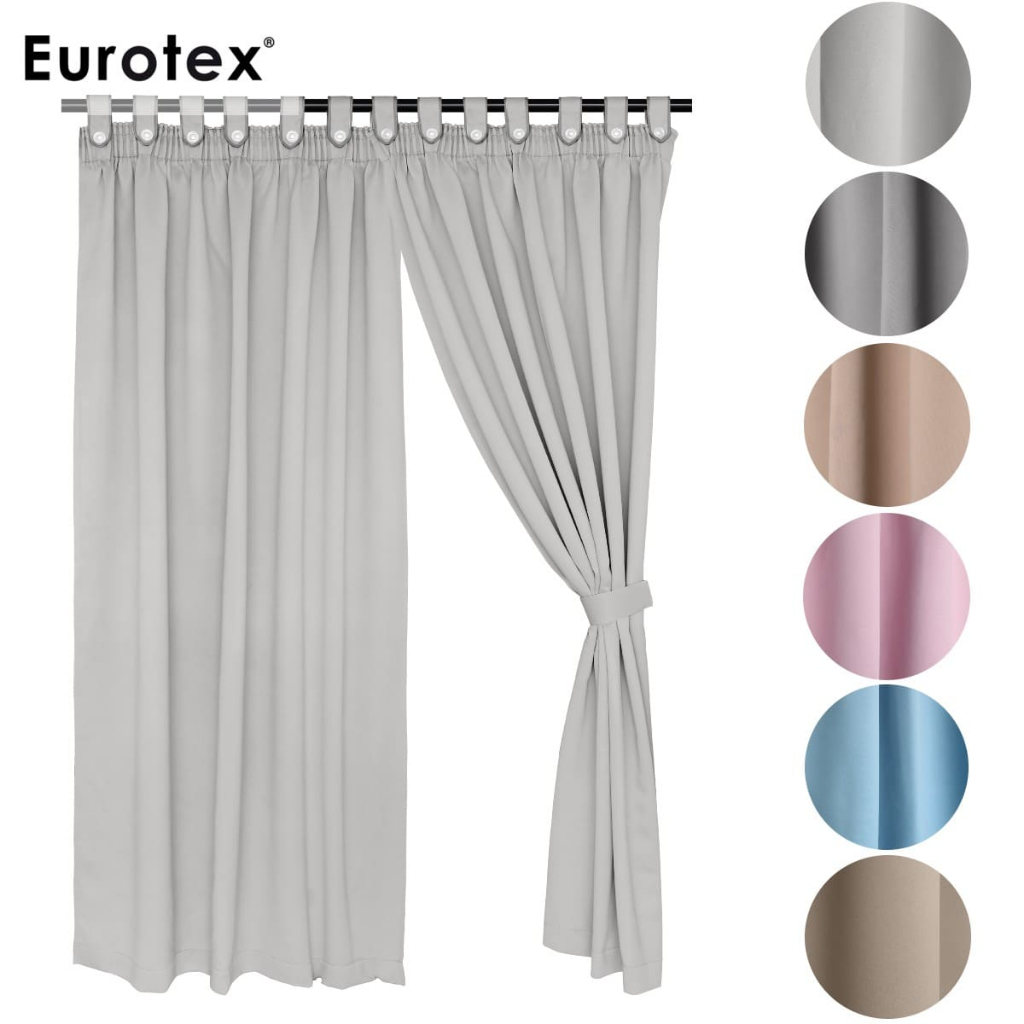 Eurotex, Dim Out Curtain, Block 90% Sunlight, 3 Ways Hanging Options (1 ...