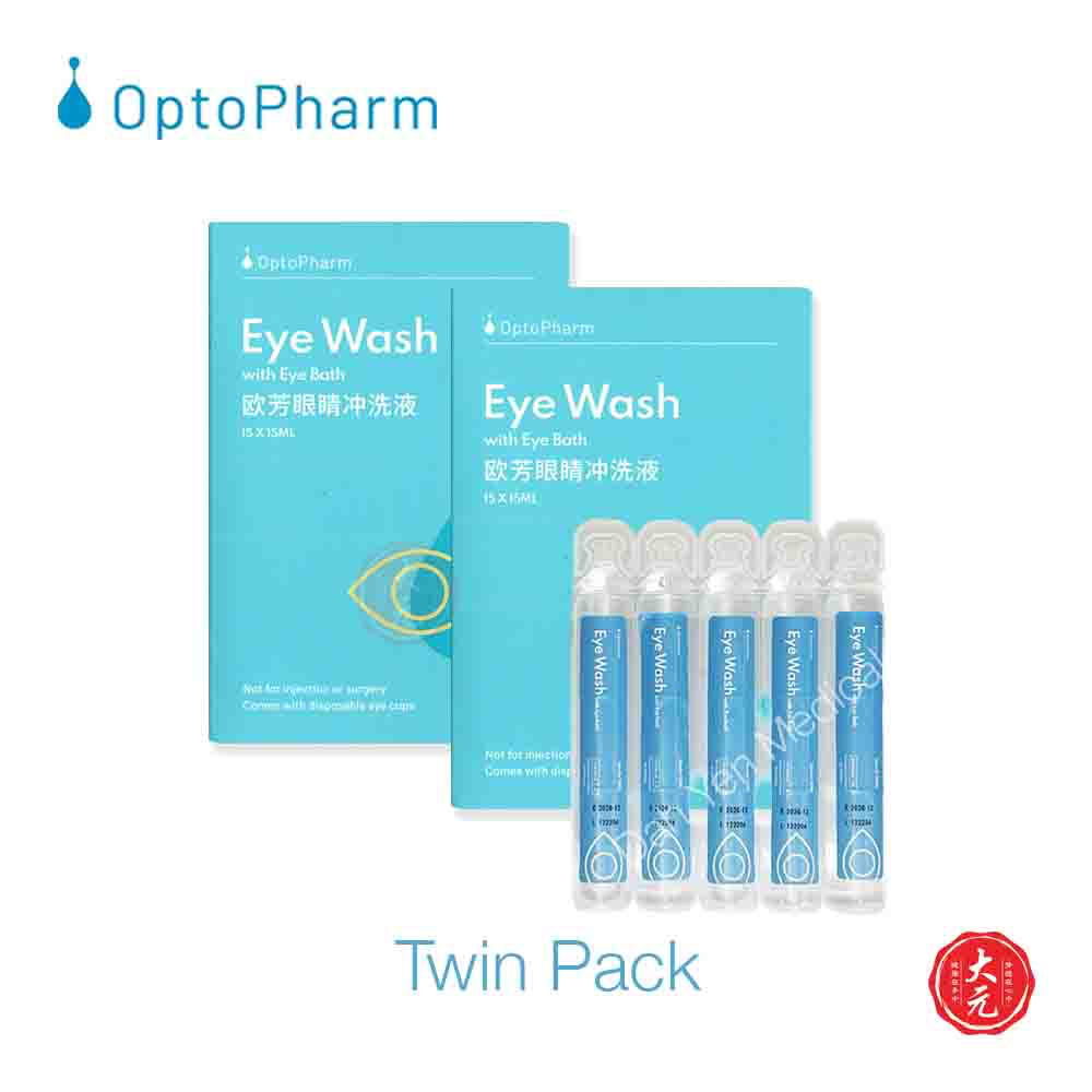 TWIN PACK • Opto Pharm Eye Wash with Eye Bath • For Normal & Sensitive ...