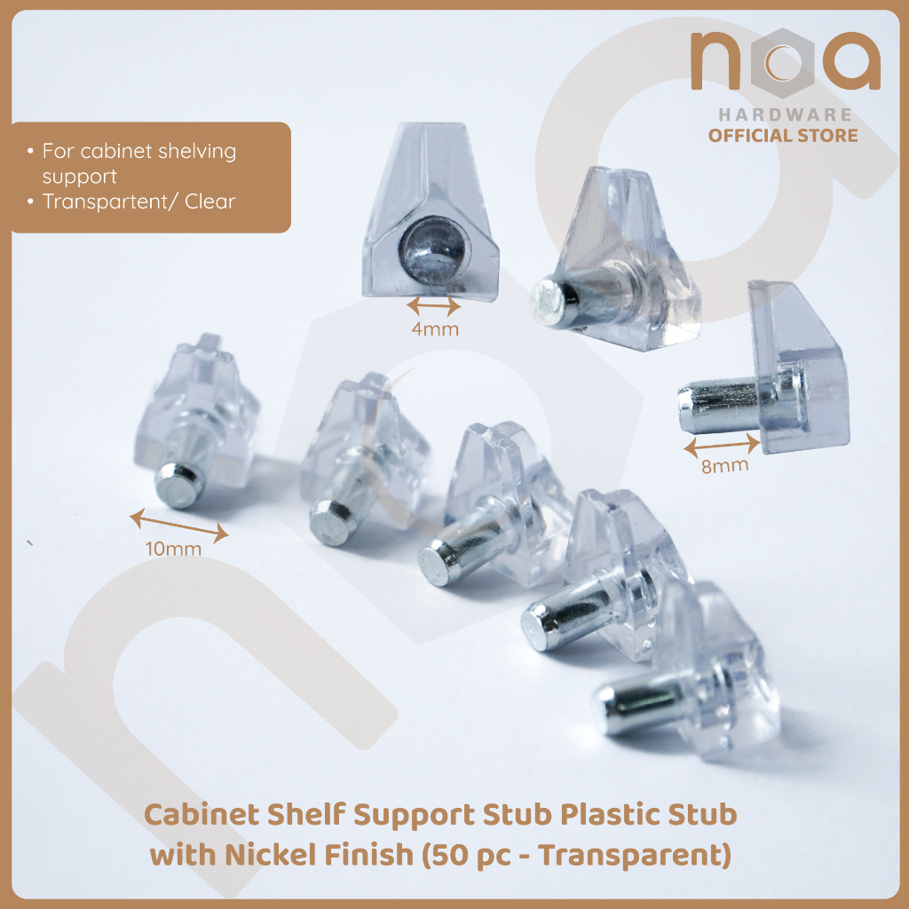 Cabinet Shelf Support Plastic Stub with Nickel Finish (50 pcs ...