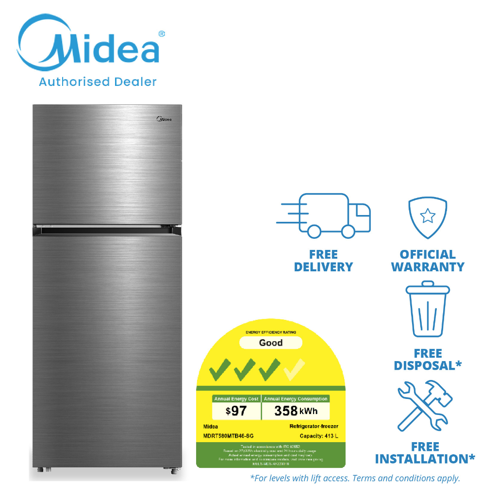 Midea 413L Top Mounted Fridge MDRT580MTB46-SG | Shopee Singapore