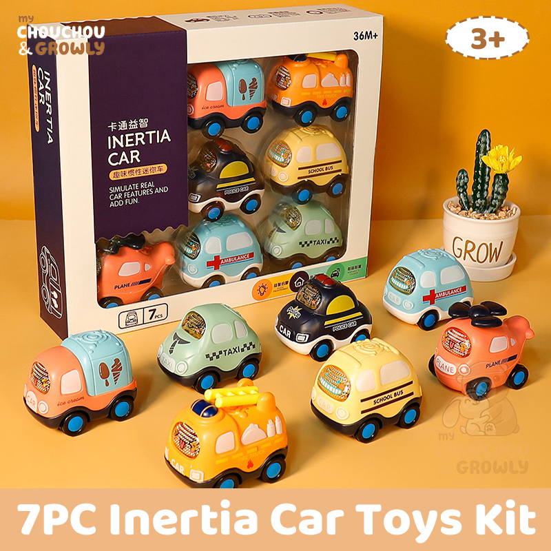 7 Pack Toy Cars for Kids Police Car Fire Truck Ambulance Helicopter ...