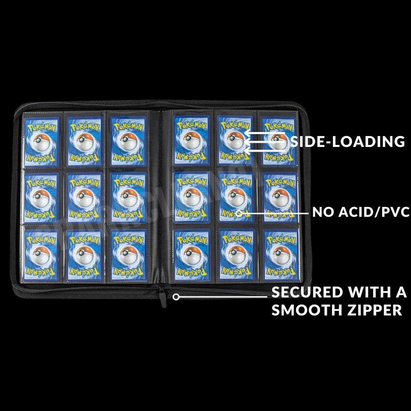 9 Pocket Zipper Binder 360 Slots | Zipper Album Zipfolio Pokemon Card ...