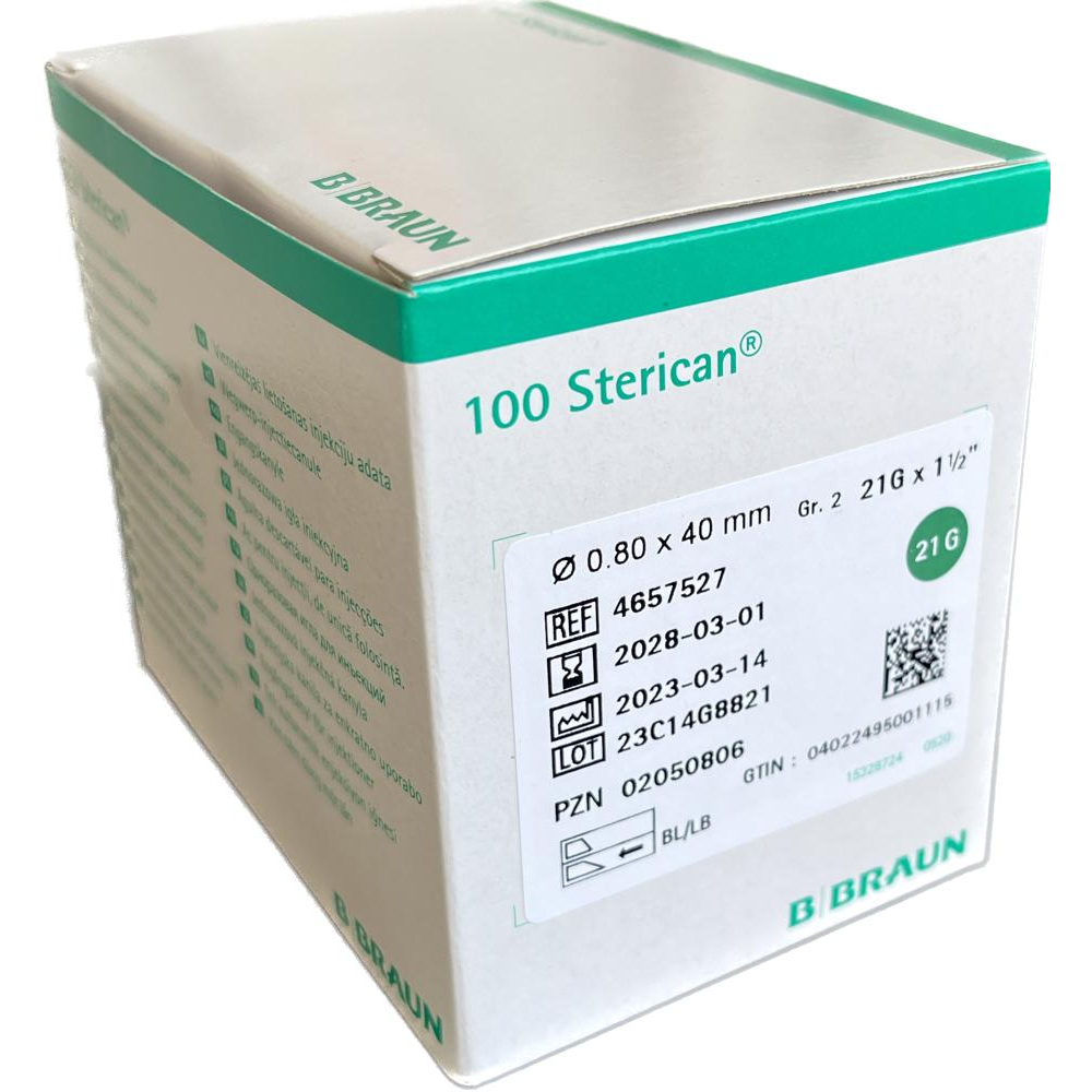 BBRAUN Sterican Needle, 21G x 1-1/2" (0.80 x 40mm) (100 pcs) | Shopee Singapore