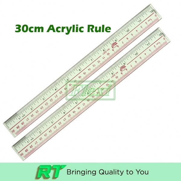 Clear Acrylic Long Transparent 30cm Ruler with CM and Inch Measurements ...