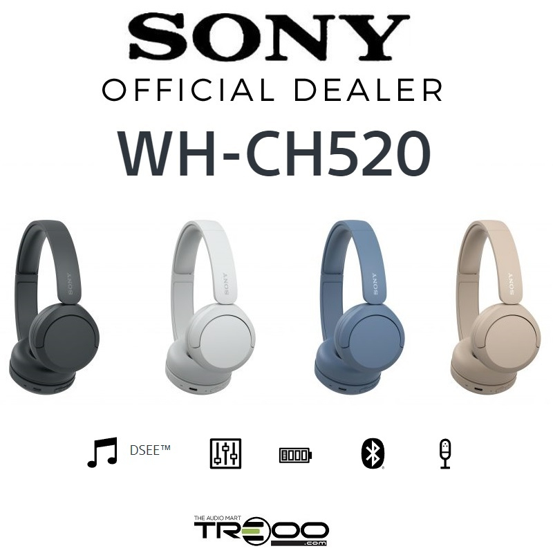 Sony WH-CH520 Wireless Bluetooth Over-Ear Headphone with Microphone ...