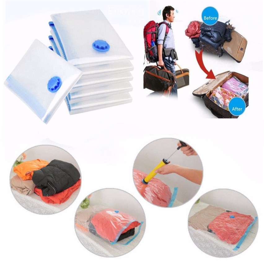 Clothing Vacuum Bag || Foldable Organizer Travel Clothes Storage Bag ...