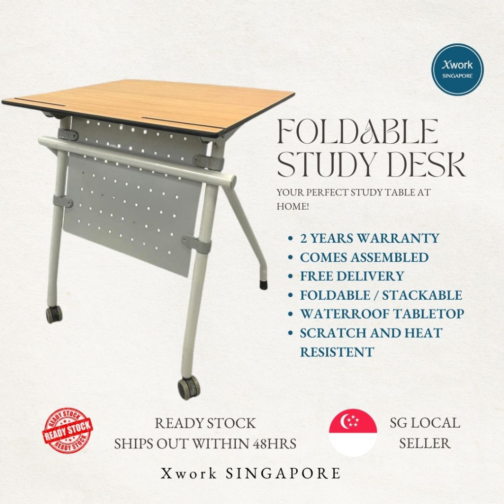 [SG SELLER] Student Foldable Study Desk/Training table with Phenolic ...