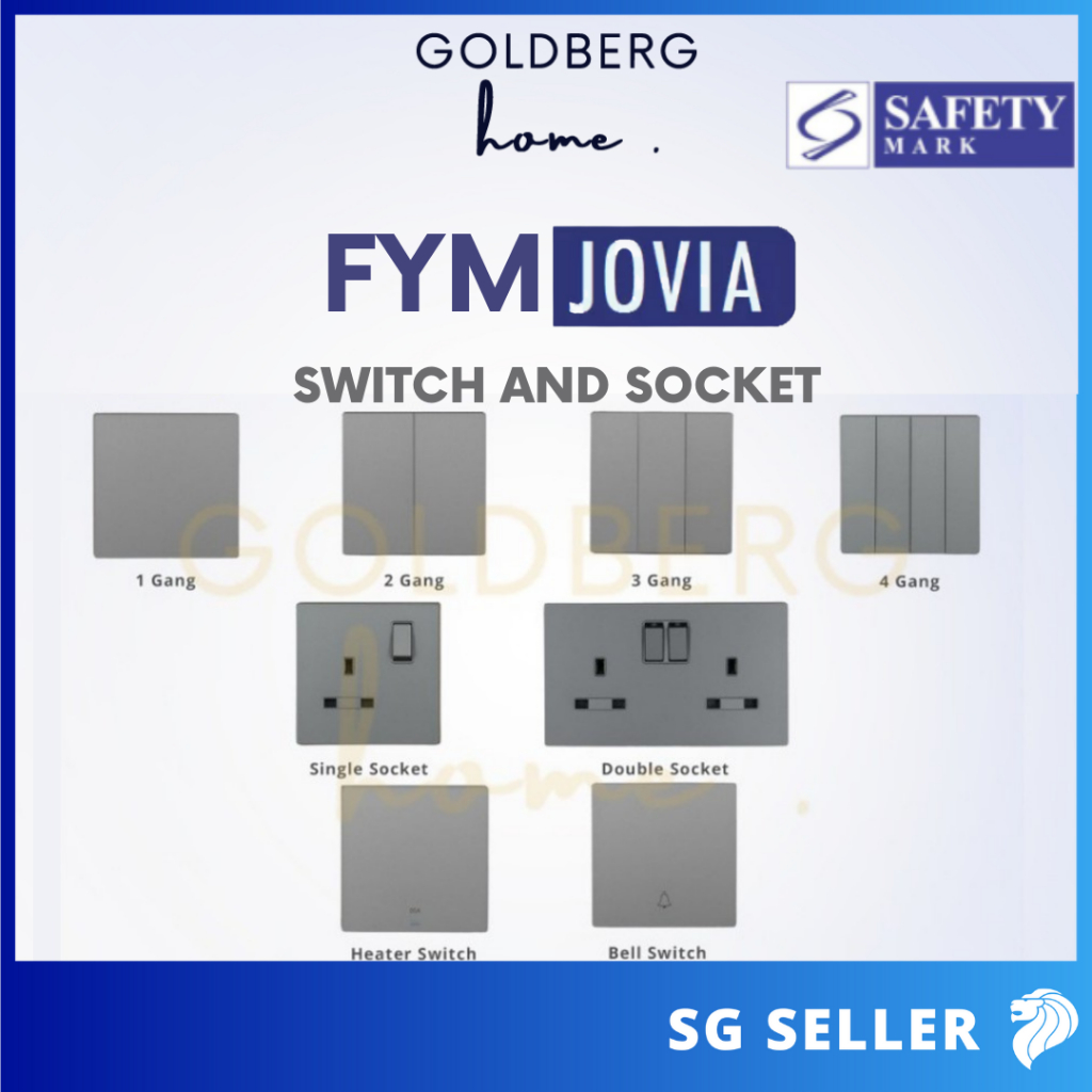 [SG Seller] FYM Jovia Switches and Sockets Black Silver White Rose Gold ...