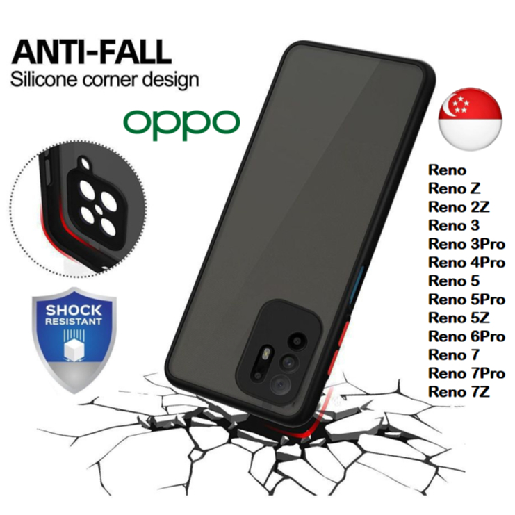 [Frosted Matte]SG OPPO Phone Cover Reno 3 Pro 4 5 6 7 Pro 5Z 3 2 2Z 7Z ...