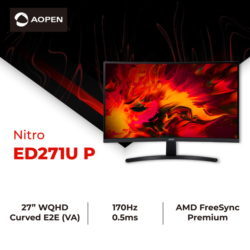 ACER NITRO ED271U P 27-Inch WQHD 170Hz 1ms Zero Frame Curved LCD (1000R ...