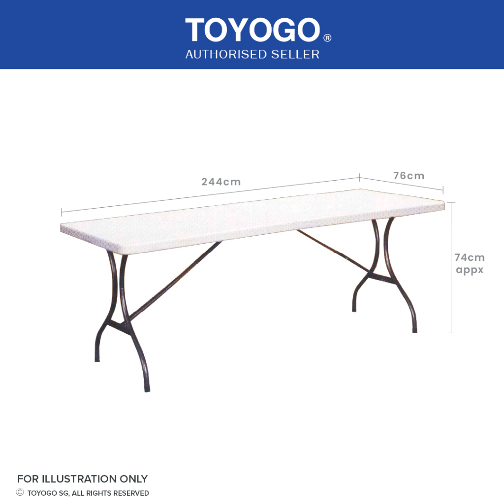 TOYOGO Portable Folding Table (HDPE) – Sturdy & Space-Saving Outdoor ...