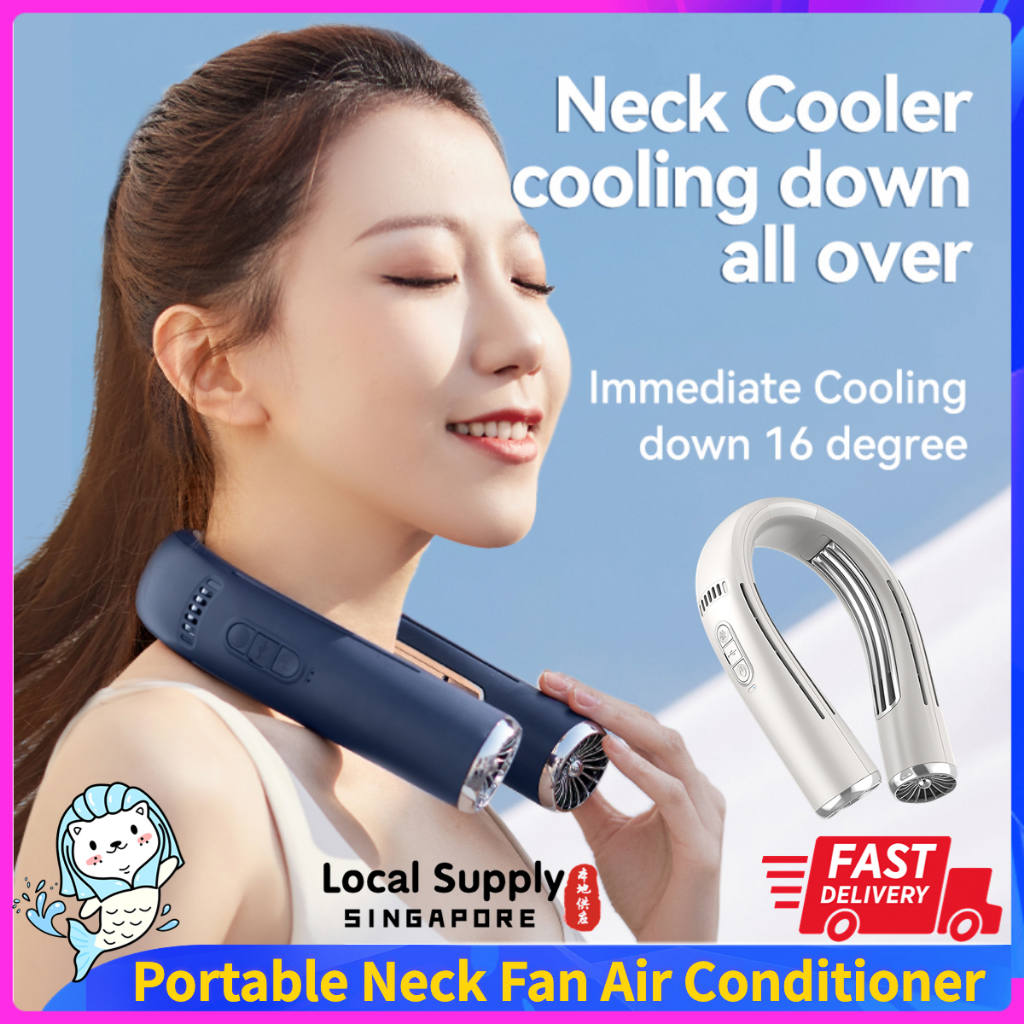 Portable Neck Fan Air Conditioner 6000mAh Rechargeable, 2 Cooling ...