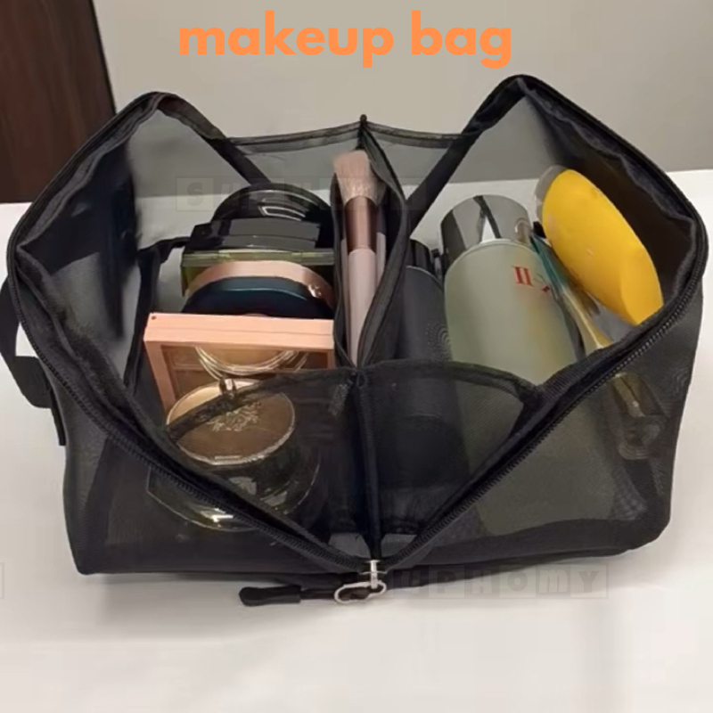 💖SG local stock💖Pillow Makeup Bag Mesh Portable Cosmetic Bag Pouch Bag ...