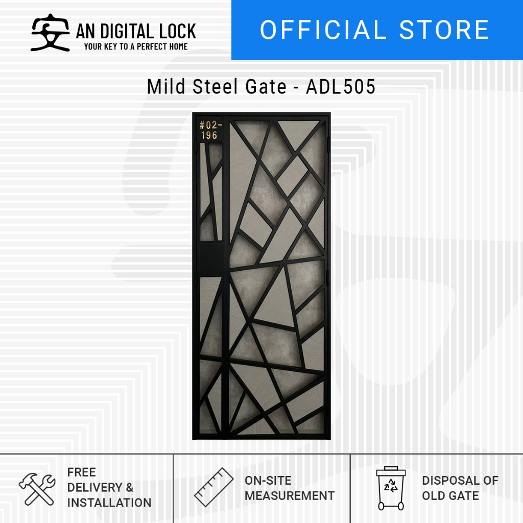 Mild Steel HDB Metal Gate (ADL505) | AN Digital Lock | Shopee Singapore