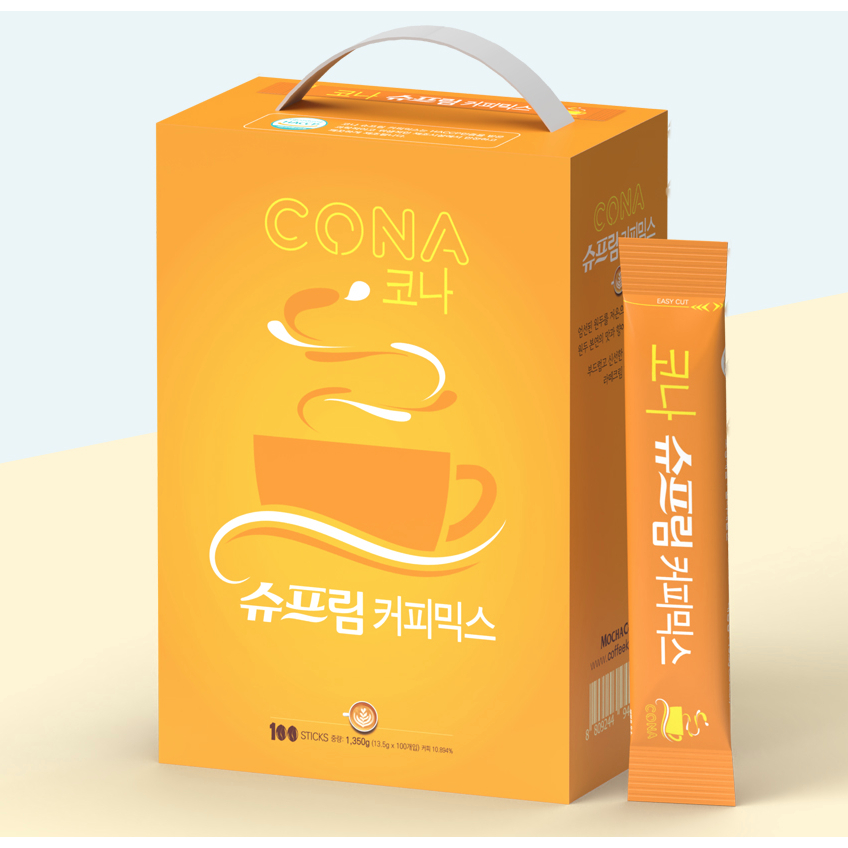 [MOCHA C&T]Korean Instant 3 in 1 Coffee Cona Supreme Premium Coffee Mix ...