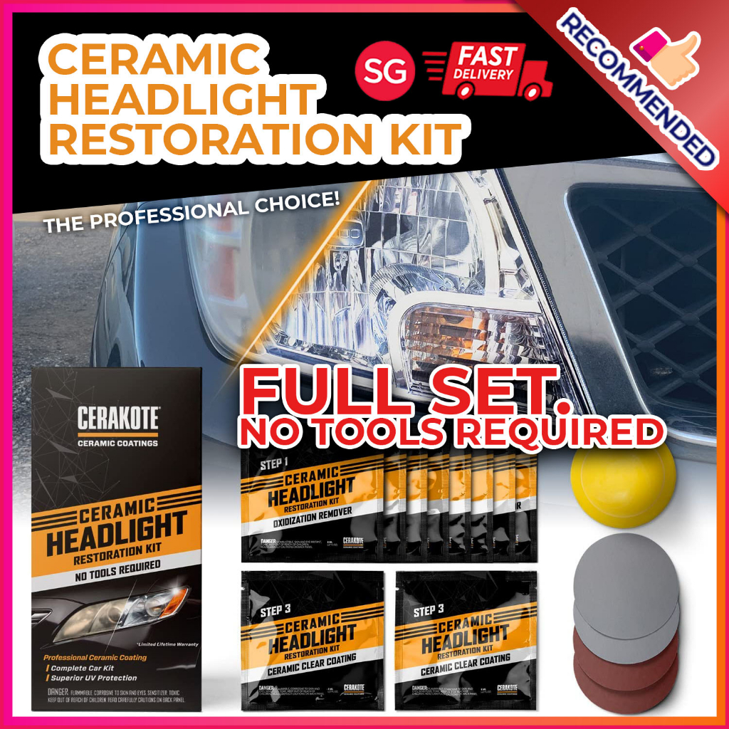 CERAKOTE Ceramic Headlight Restoration Kit – Brings Headlights back to ...