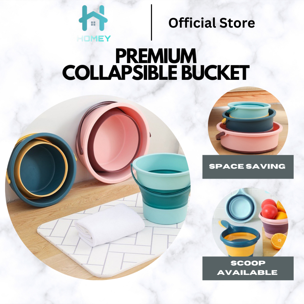 *READY STOCK* HOMEY SG SELLER Premium Collapsible Bucket Foldable Pail ...