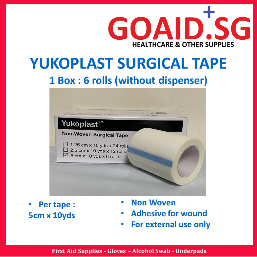 Yukoplast Surgical Tape Without Dispenser 5cm x 10yds (6rolls/box ...