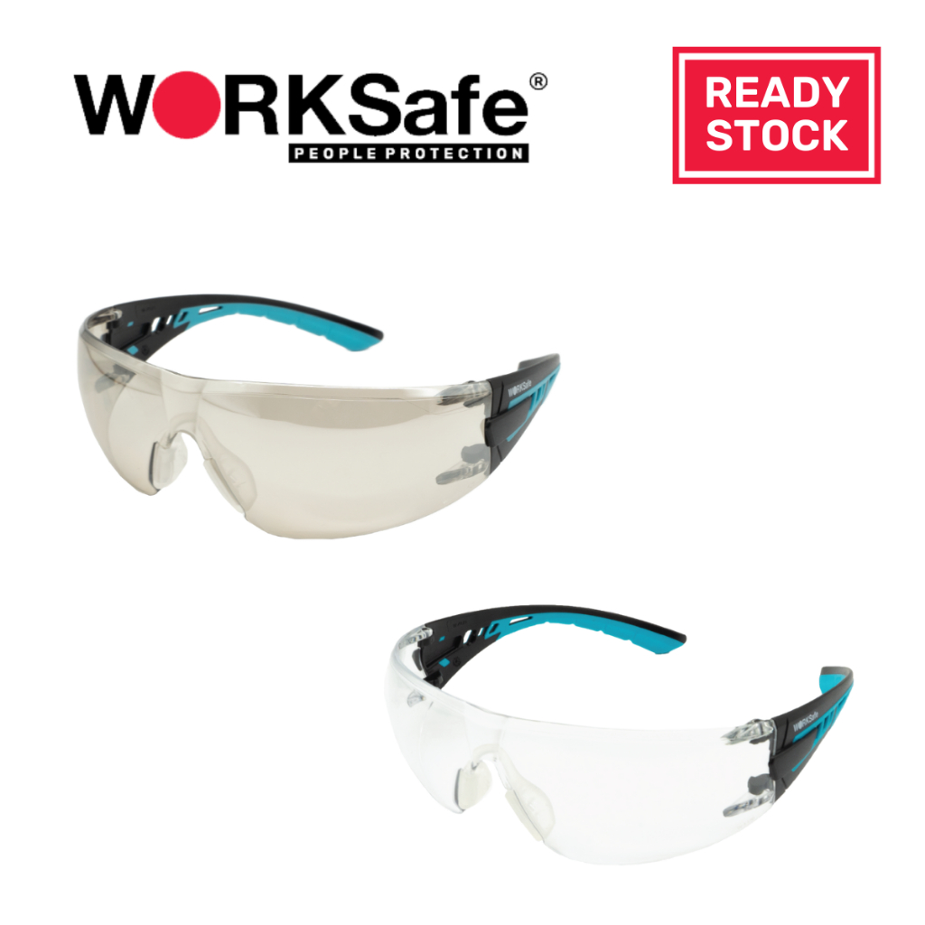 WORKSafe Wave Safety Glasses Lightweight Wraparound Design with Clear ...