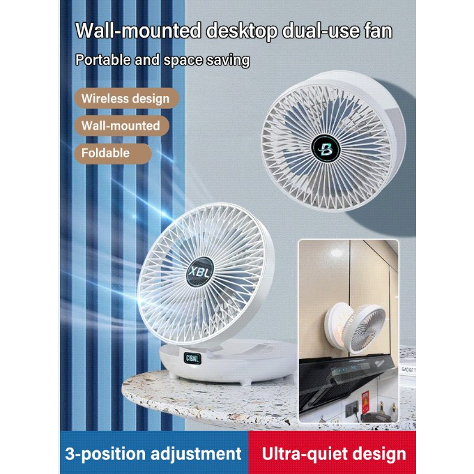 Wireless Household dual-use kitchen fan,Wall-mounted desktop fan,Small ...