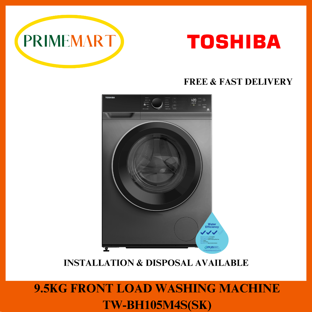 TOSHIBA TW-BH105M4S(SK) 9.5KG FRONT LOAD WASHING MACHINE - 2 YEARS TOSHIBA WARRANTY + FREE ...