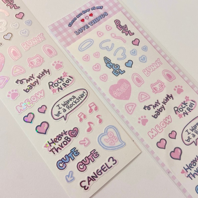 [Love Things] Font Words Vol 5 Korean Sticker | Shopee Singapore