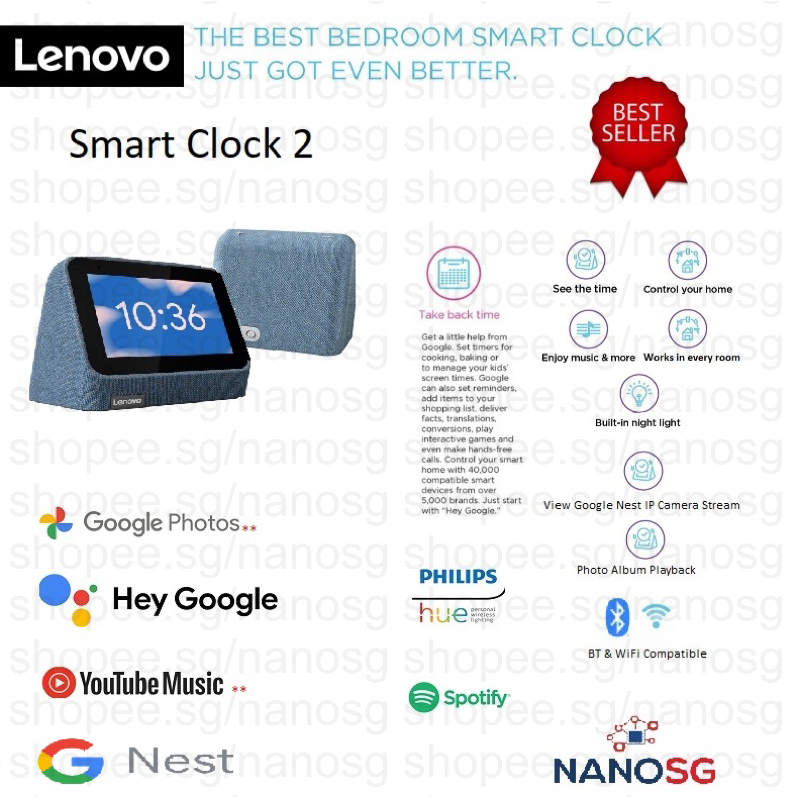 Lenovo Smart Clock 2 With Google Assistant | Supports Android & iOS ...