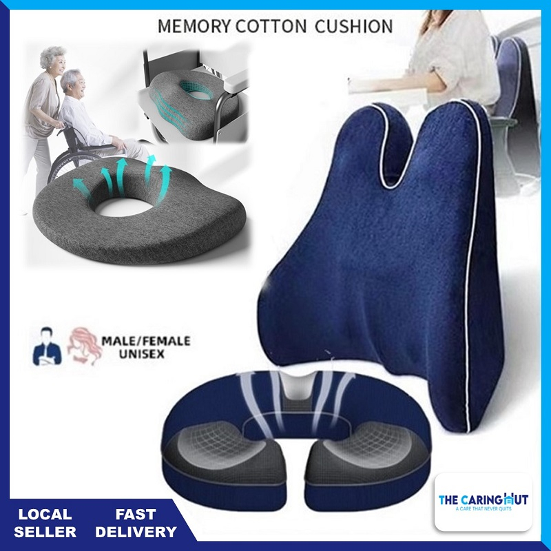 🏅Memory Foam Back Lumbar Support Seat Cushion Pad Office Chair | Shopee ...