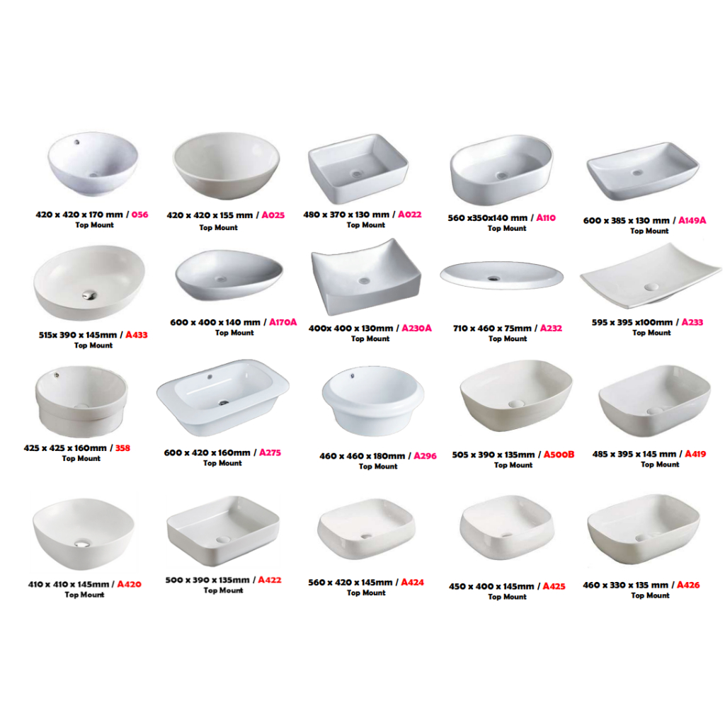 BARON BASIN A422B A423B A425 A426 A428 A429 Artistic Basin Cheapest ...