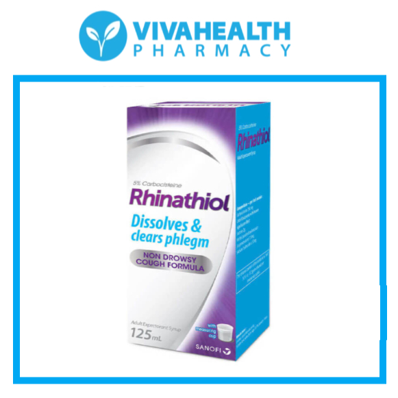Rhinathiol Adult Syrup 125ml - Dissolve and clears phlegm and mucus ...