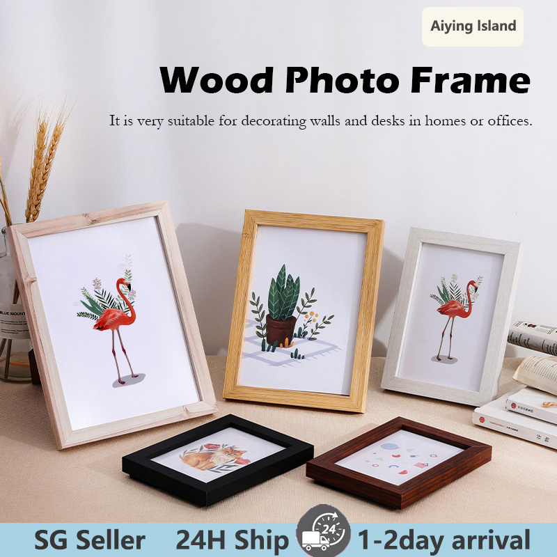 【SG Stock】White Photo Frame A4 photo frame Simple Wooden Photo Frame ...