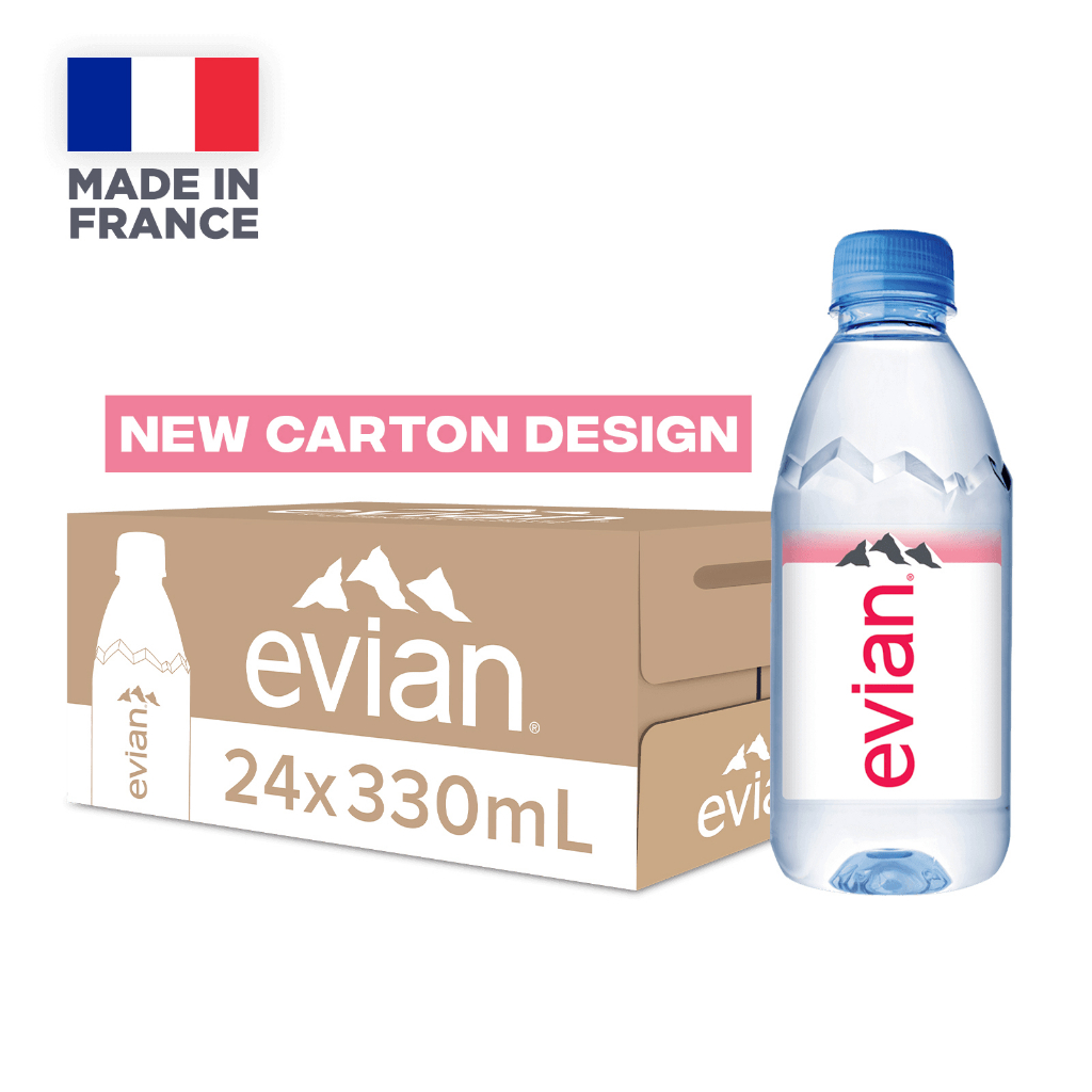 [1 Carton] Evian Natural Mineral Water (24x330ml) | Shopee Singapore