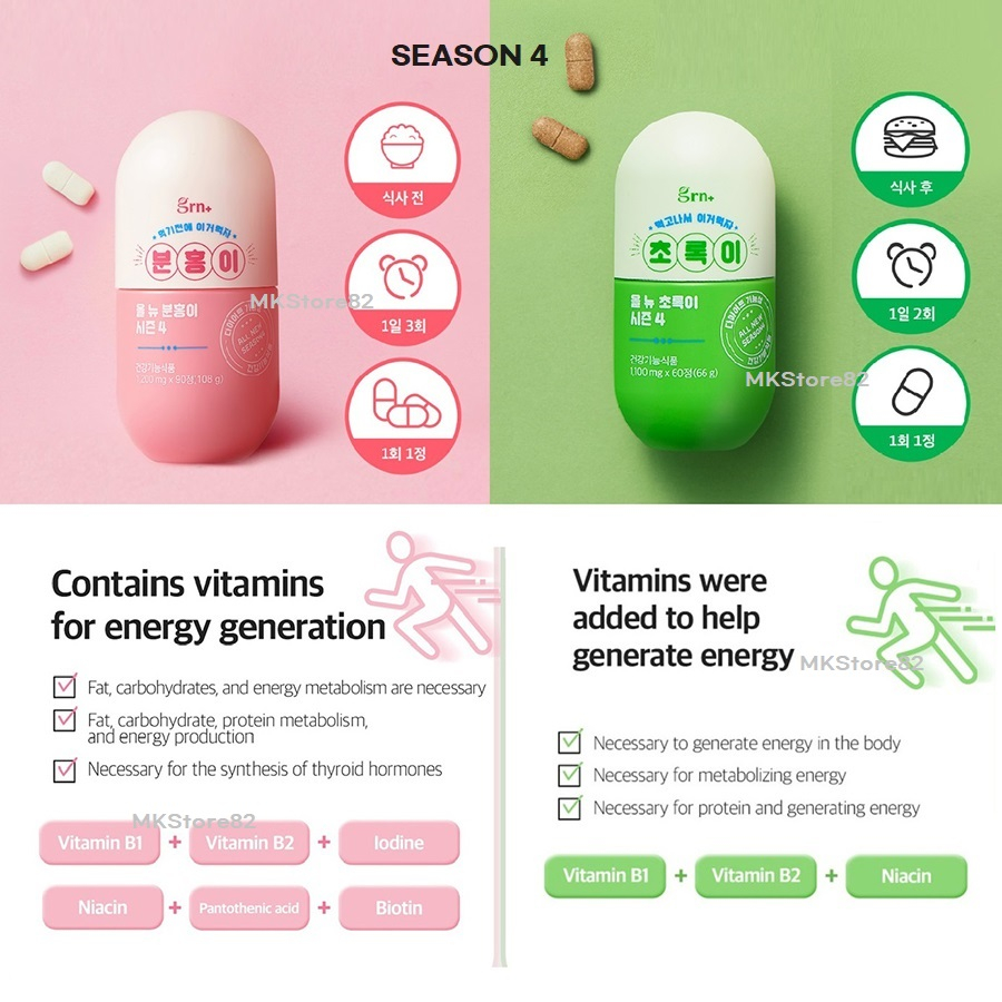 [GRN+] All New Pink+Green Diet Season 4 Set (Fat CUT/ Health care ...