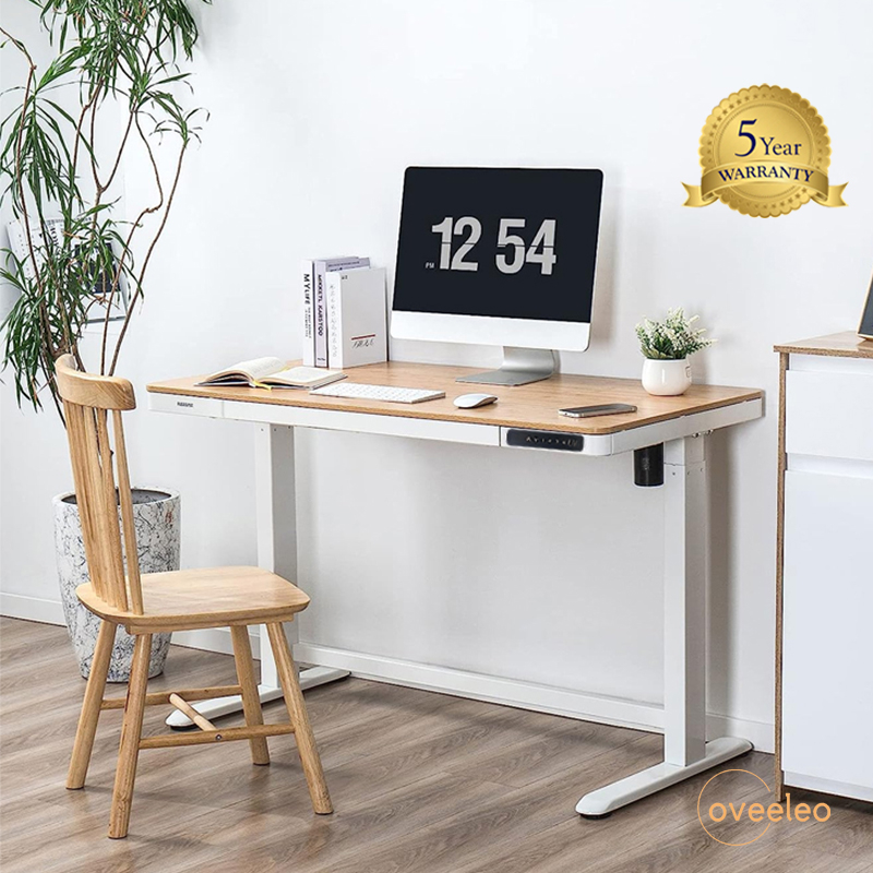 Electric Height Adjustable Table 120cm Office Table With Drawer ...