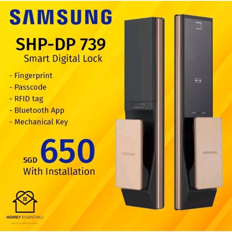 🇸🇬 READY STOCK!🔥SAMSUNG SHP-DP 739 Bluetooth Digital smart lock, Support 5 Ways to Unlock ...