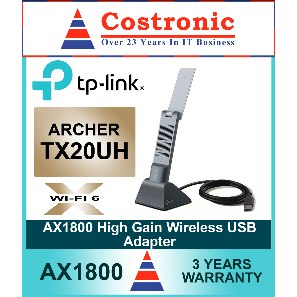TP-link Archer TX20UH AX1800 High Gain WIFI-6 Wireless USB Adapter ( 3 ...