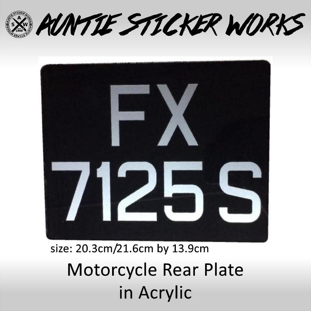 Motorcycle License Plate Number in Acrylic | Shopee Singapore
