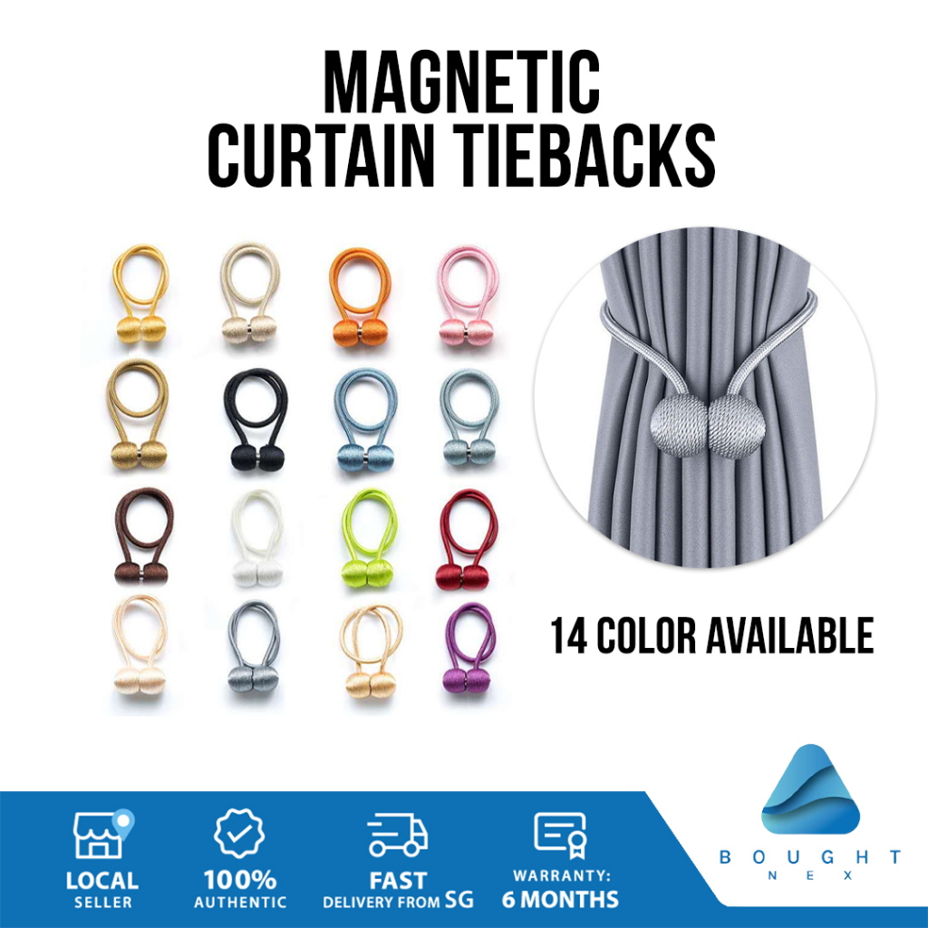Magnetic Curtain Tiebacks - Pearl Ball Design, Elegant Tie Back Rope ...