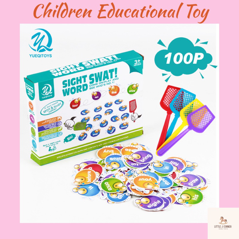 [SG STOCK]Children Educational Toys Sight Word Swat Word Card Game Kids ...