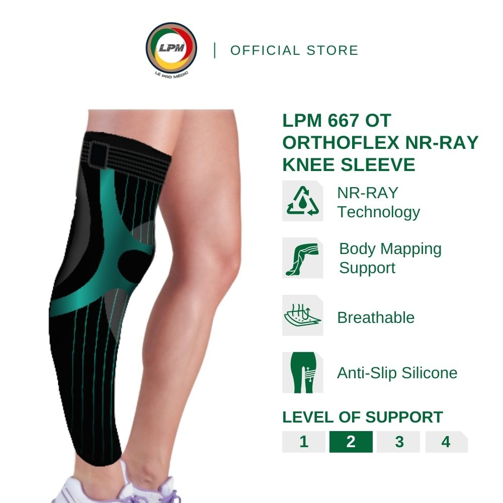 LPM Orthoflex Knee Sleeve 667OT Breathable Shin Support NR Ray Elastic ...