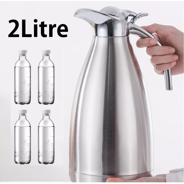 2L Full Stainless Steel Double Walled Vacuum Thermal Flask Thermos Jug Thermal Kettle | Shopee ...
