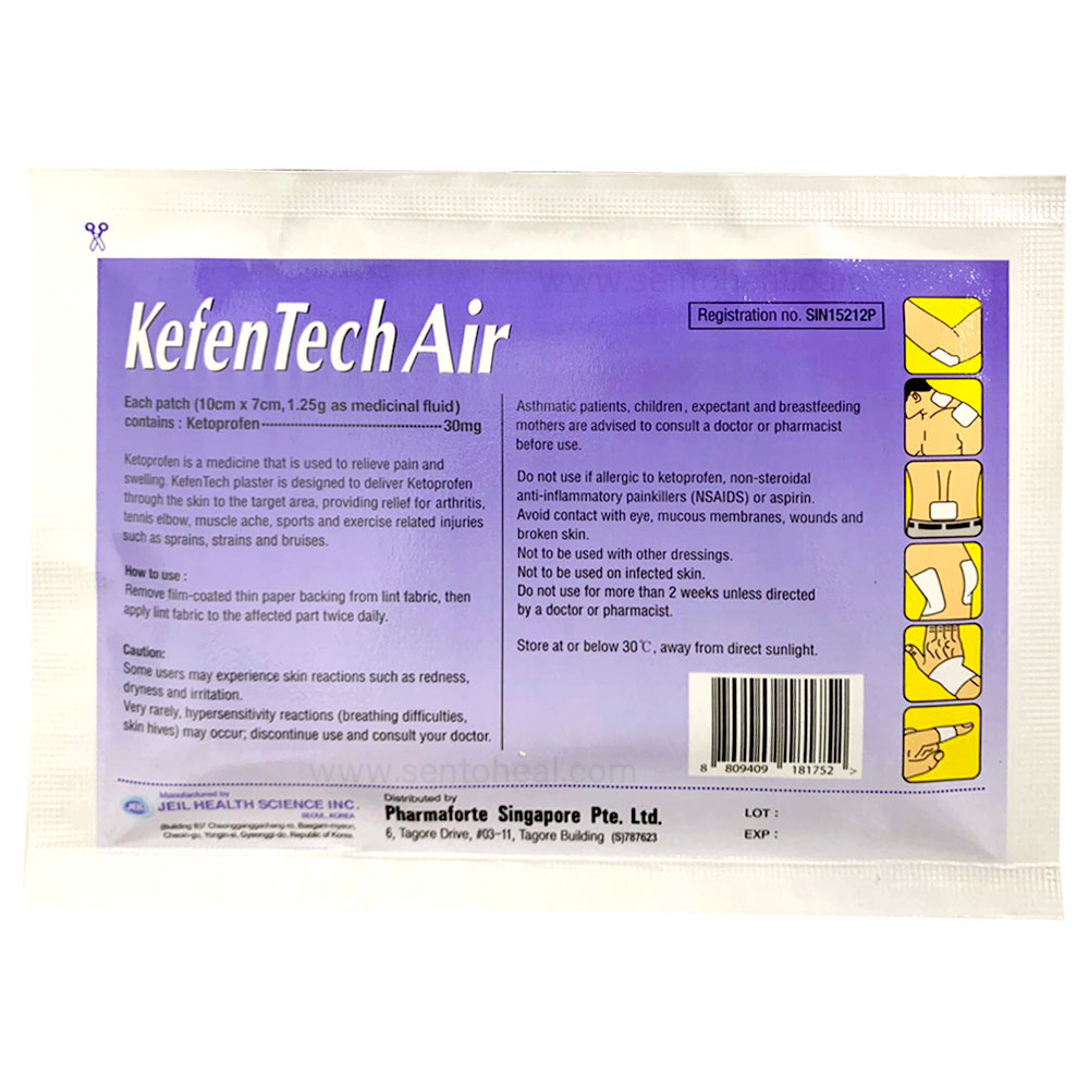 KefenTech Air plasters 8pcs & KENHANCER (Ketoprofen) 6s plasters ...