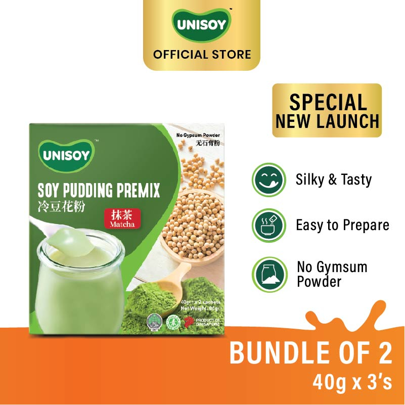 [SPECIAL NEW LAUNCH] Bundle 2 UNISOY Soy Pudding Matcha Premix (2 ...
